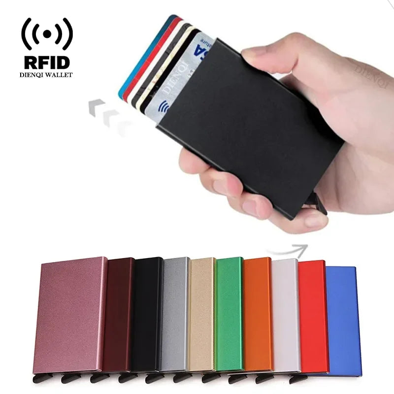 Rfid Credit Card Holder Metal Thin Slim Smart Wallet Men Women Wallets ...